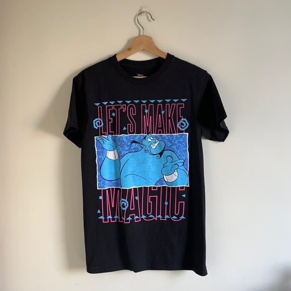 Disney | Shirts | Disney Aladdin Genie Black Tee 0 Cotton | Poshmark